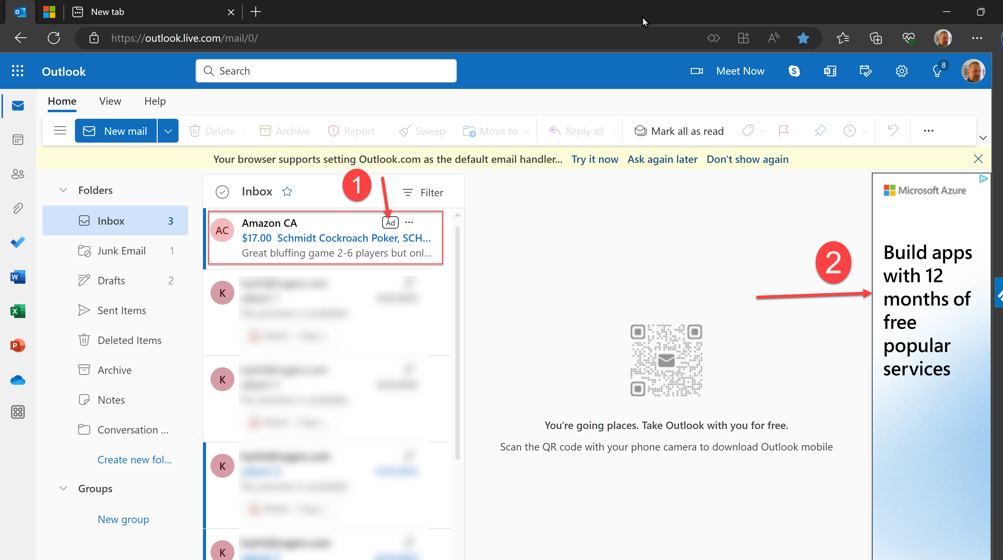 Outlook still showing ads with 365 family subscription - Microsoft Q&A