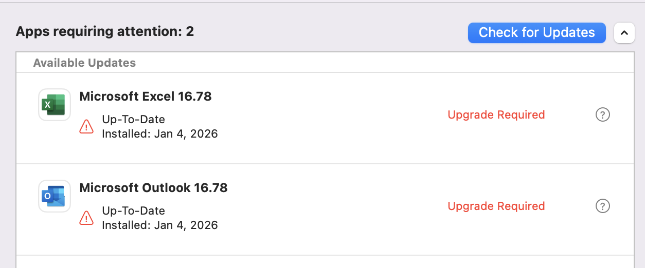 Home & Office 2024 License doesn't update apps for Excel and Outlook ...