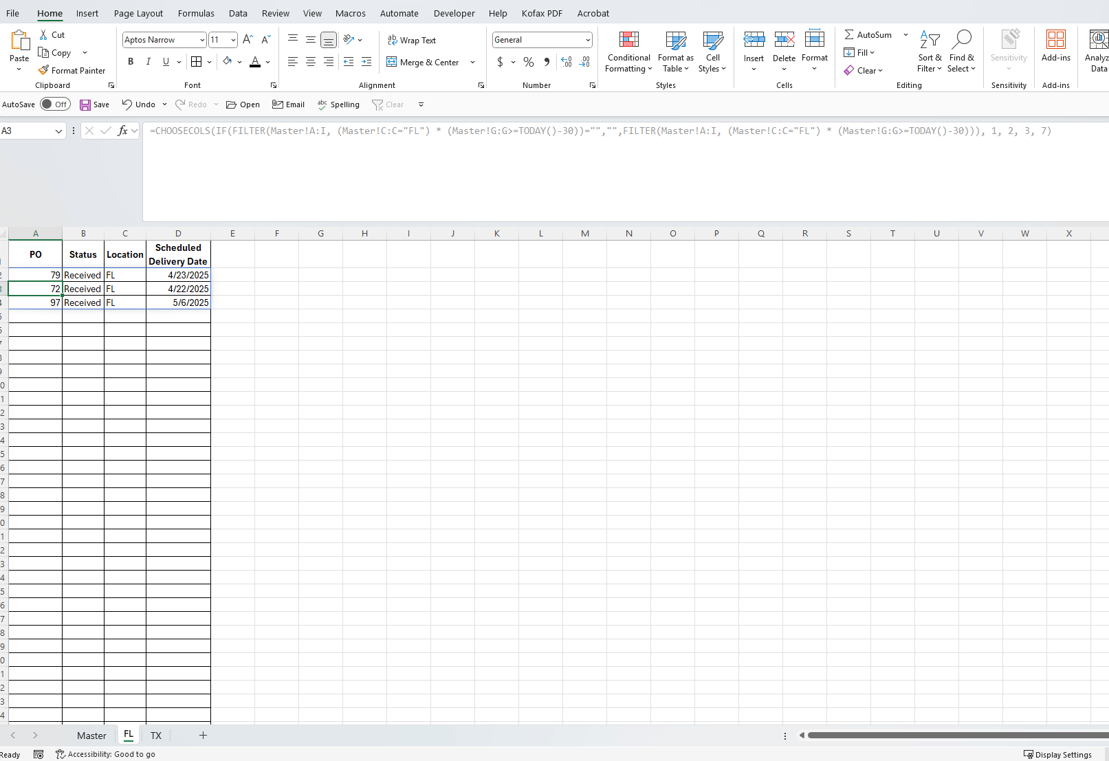 What can I add to my formula to filter out delivery dates over a month ...