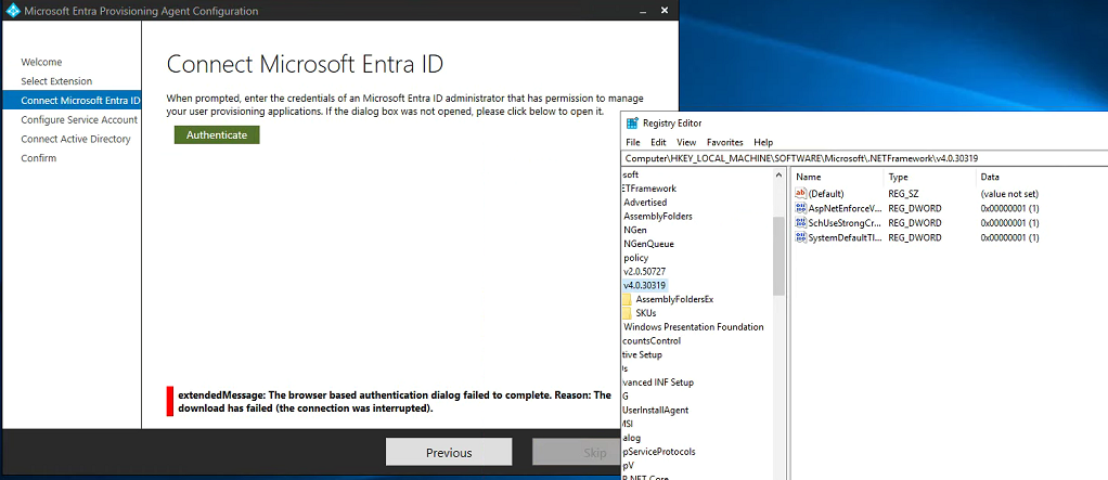Microsoft Entra Provisioning Agent Configuration error with Connect to ...