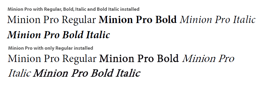 Minion Pro Regular - Bold and/or Italics in Word 2013: Do you need all ...