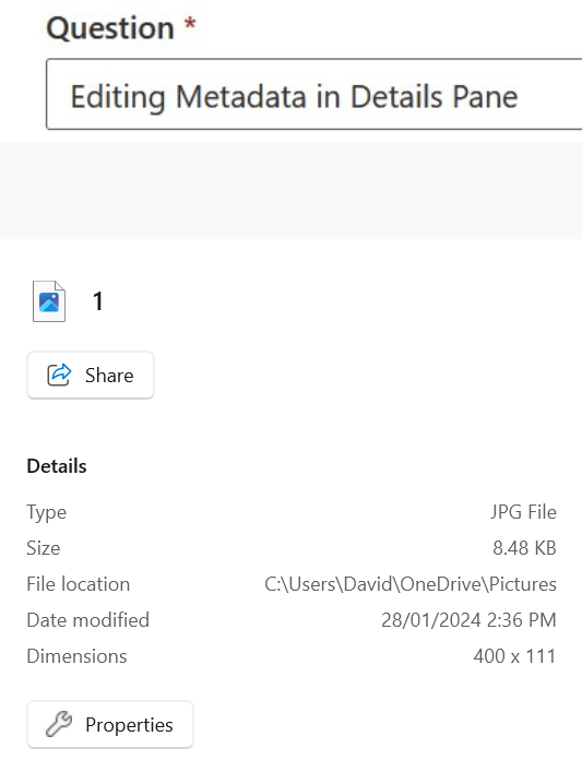 Editing Metadata in Details Pane - Microsoft Q&A
