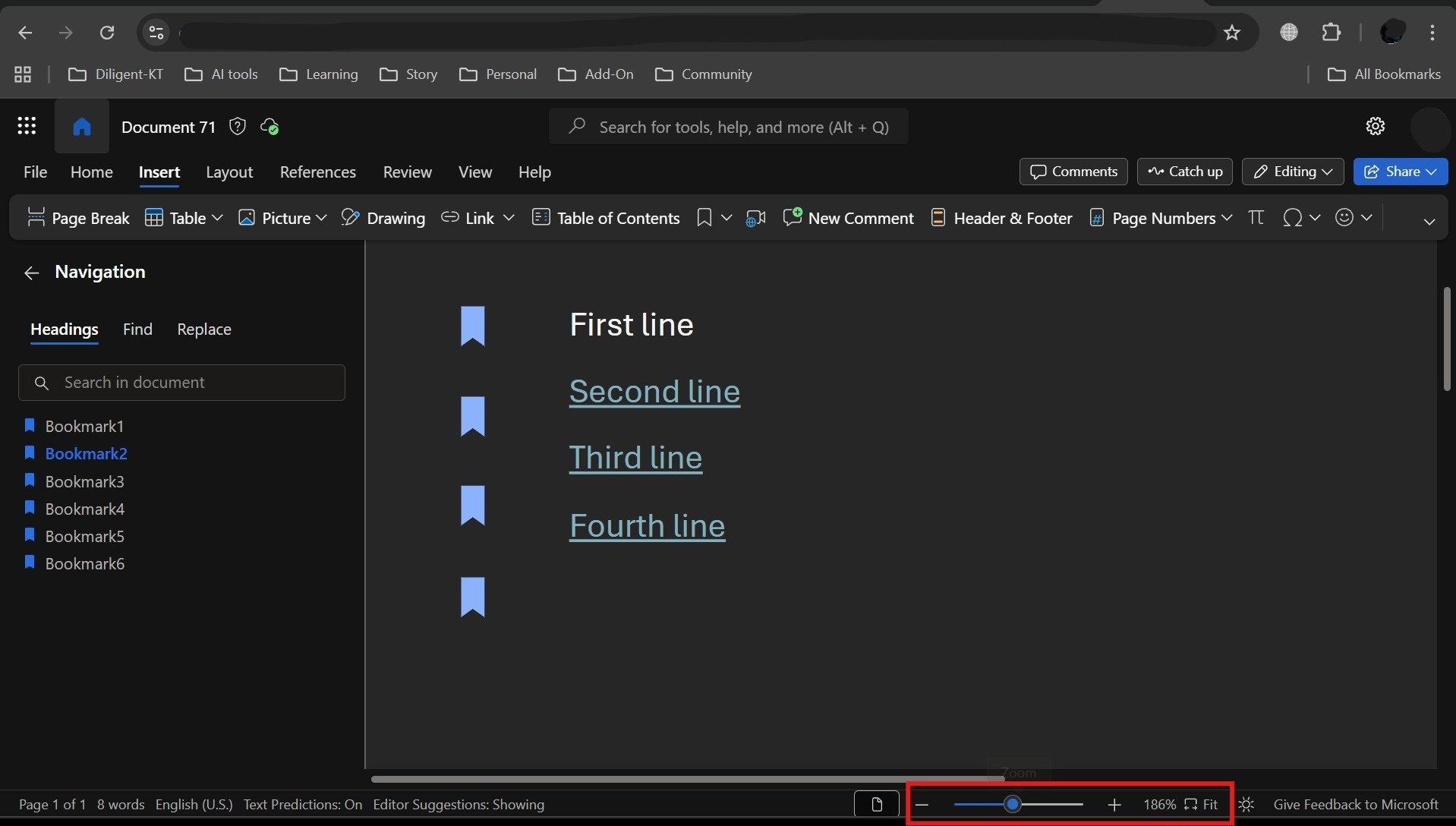 Bookmark indicator misalignment and inconsistent visibility on zoom ...