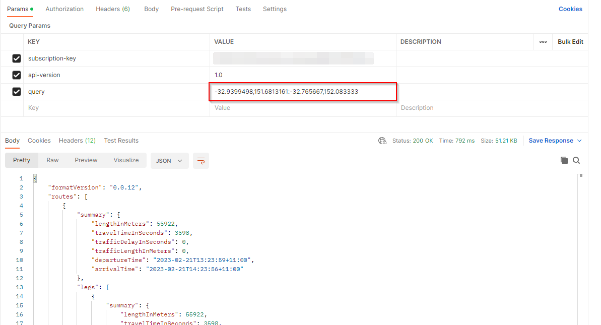Azure Map - NO_ROUTE_FOUND, regardless of travel mode, works in ...