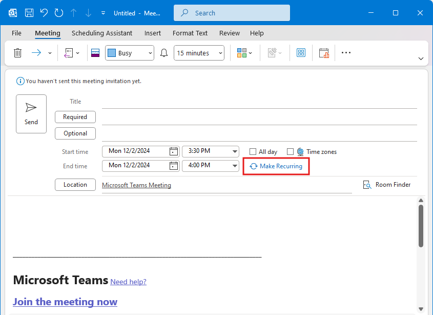 How do I create a recurring meeting in Microsoft Teams? - Microsoft Q&A