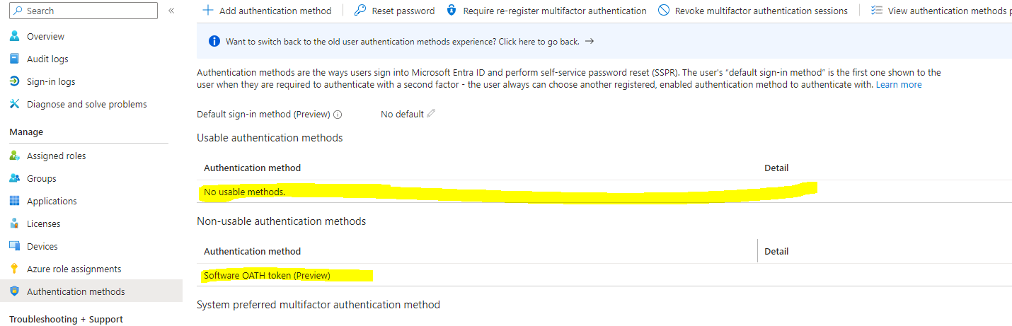Unable to see Phone details in the MFA methods - Microsoft Q&A