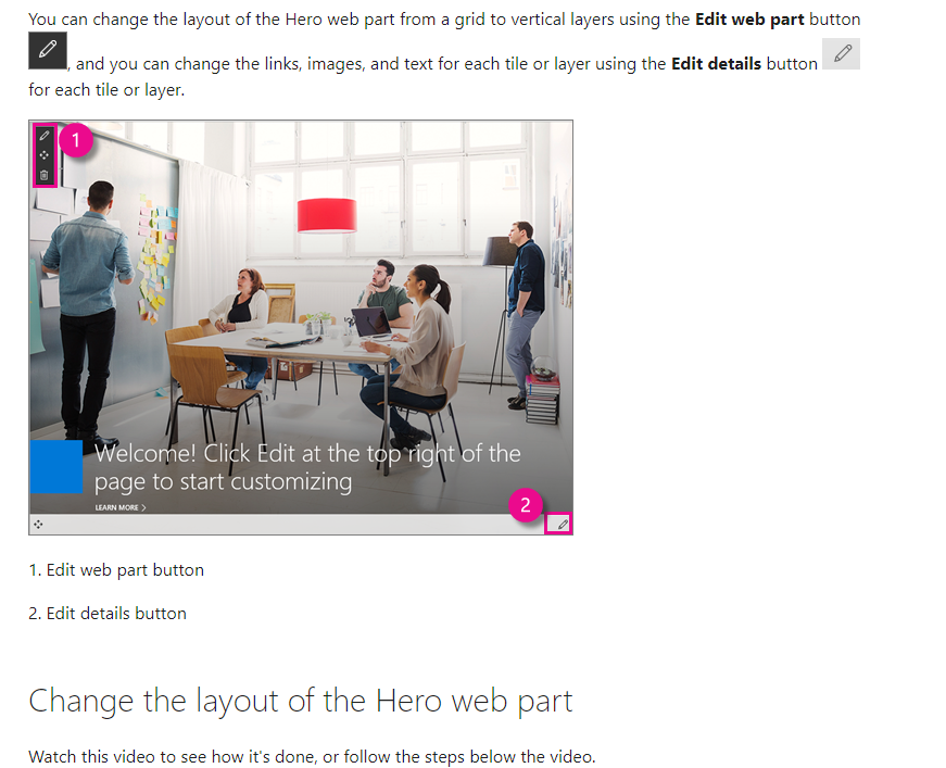 Blue square in Hero web part (SharePoint) - Microsoft Q&A