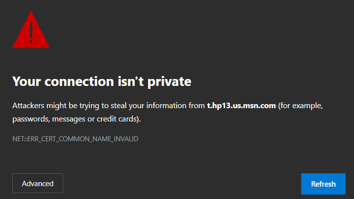 privacy error - Microsoft Q&A
