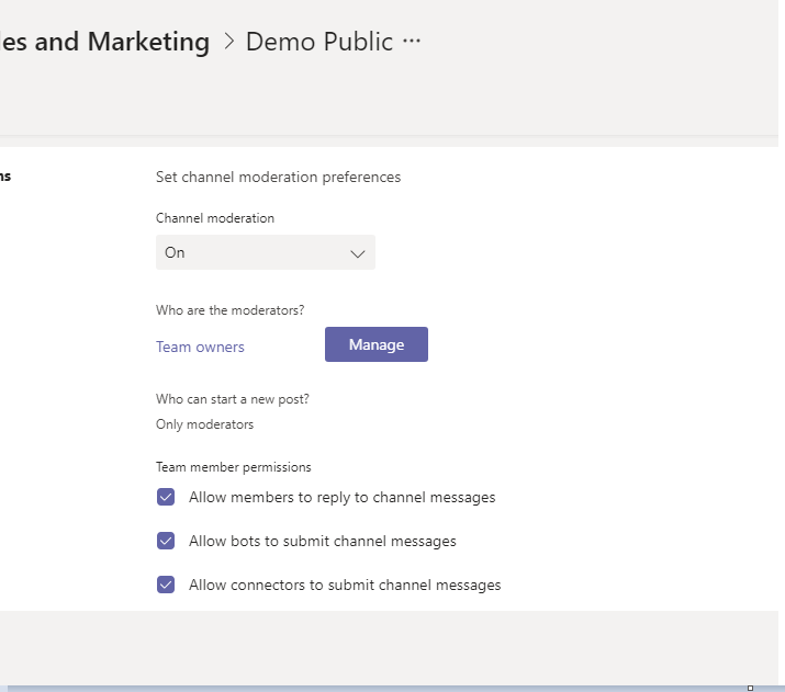 MS Teams channel moderation - Microsoft Q&A