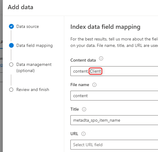 Trying to include custom SP library column in Azure AI Chat - Microsoft Q&A
