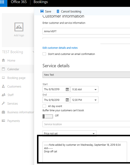 Bookings - Microsoft Q&A