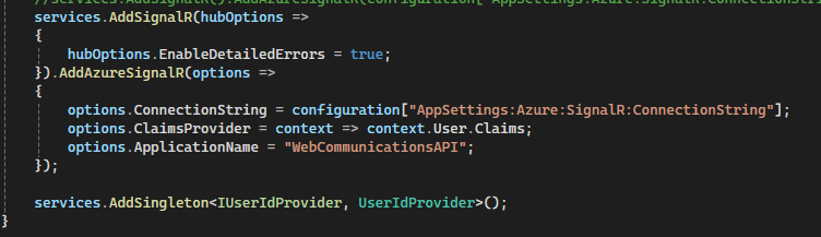 Azure Signal R - Not acting as backplane as expected - cannot send ...