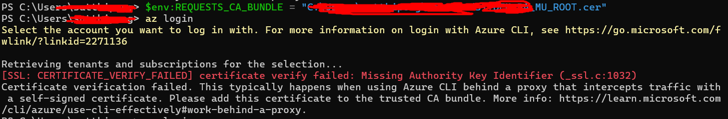 SSL: CERTIFICATE_VERIFY_FAILED Error in Azure CLI Behind Corporate VPN ...