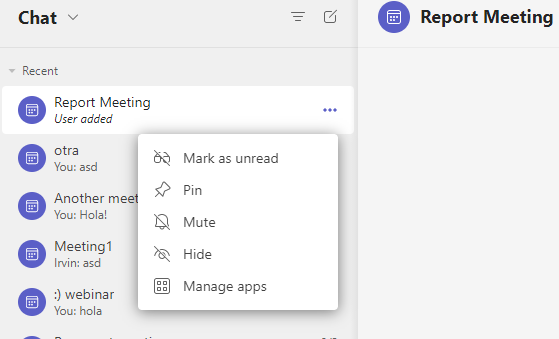 How do I exit a meeting chat of a meeting where I am the organiser ...