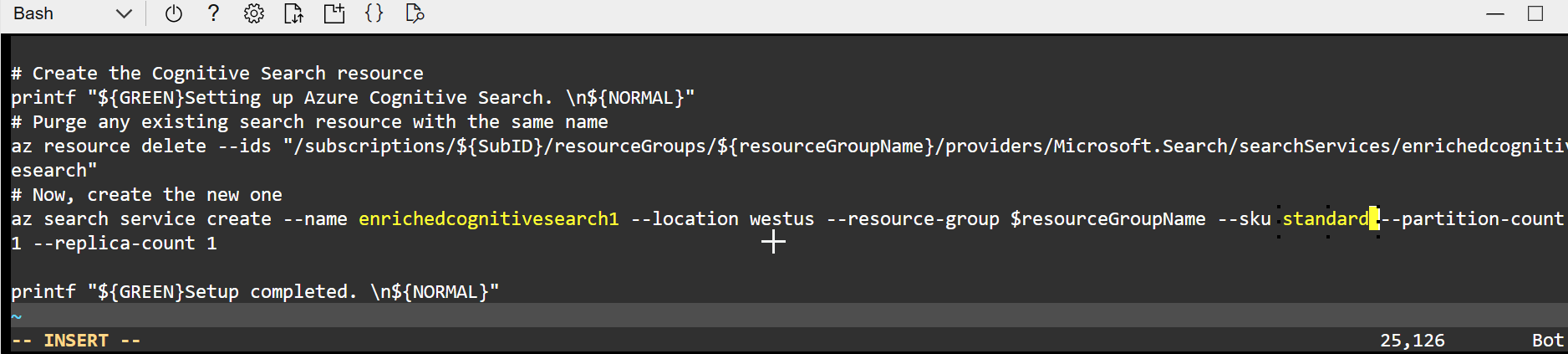 Cannot provision service 'enrichedcognitivesearch' running doc-intelligence/Labfiles/04-custom ...