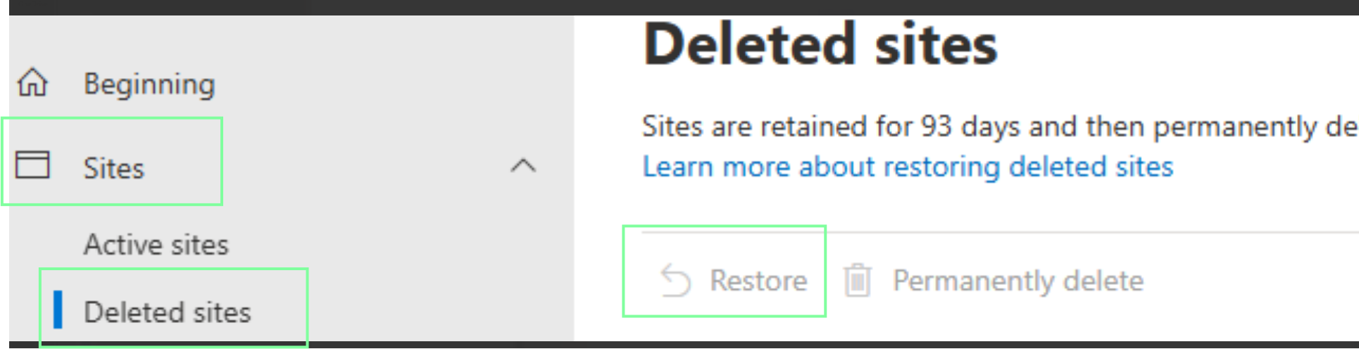 My Team's SharePoint site was deleted - Microsoft Q&A