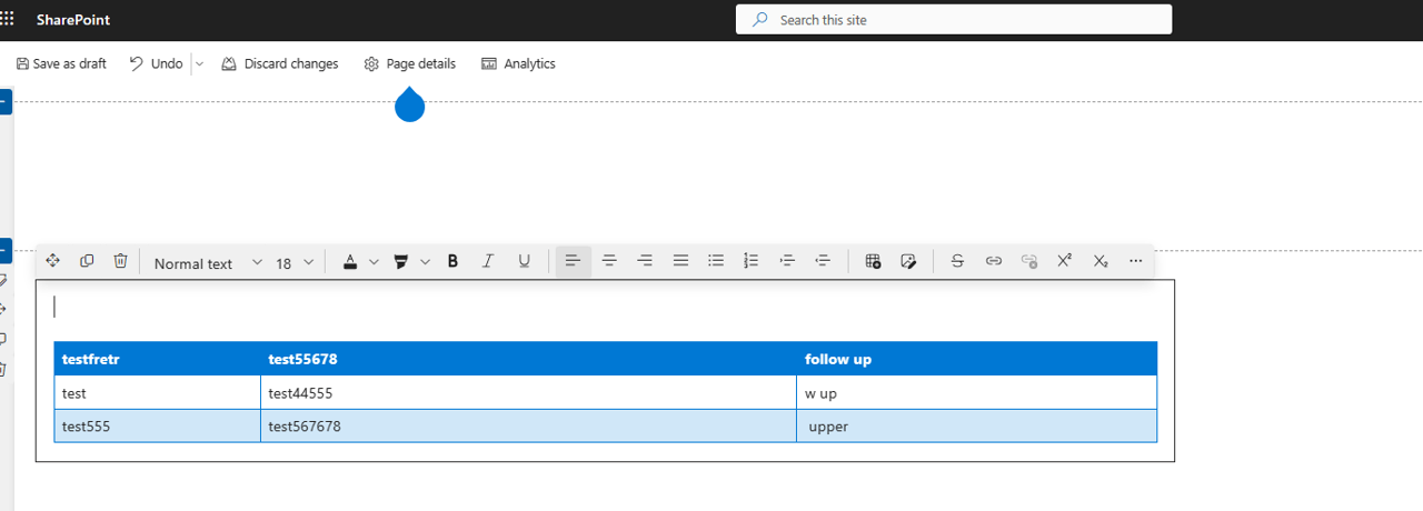 SharePoint Text web part table, control absolute or percentage widths ...