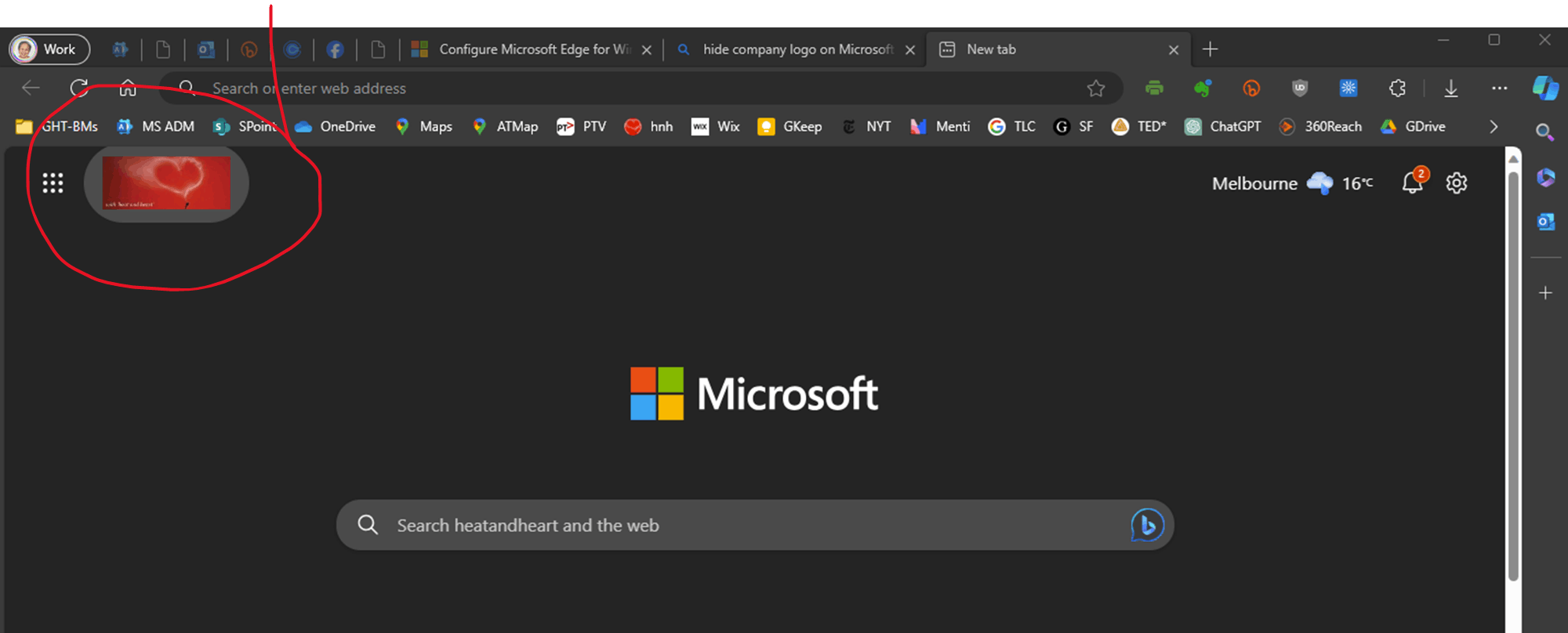 How can I replace my old logo with the default Microsoft Start ...