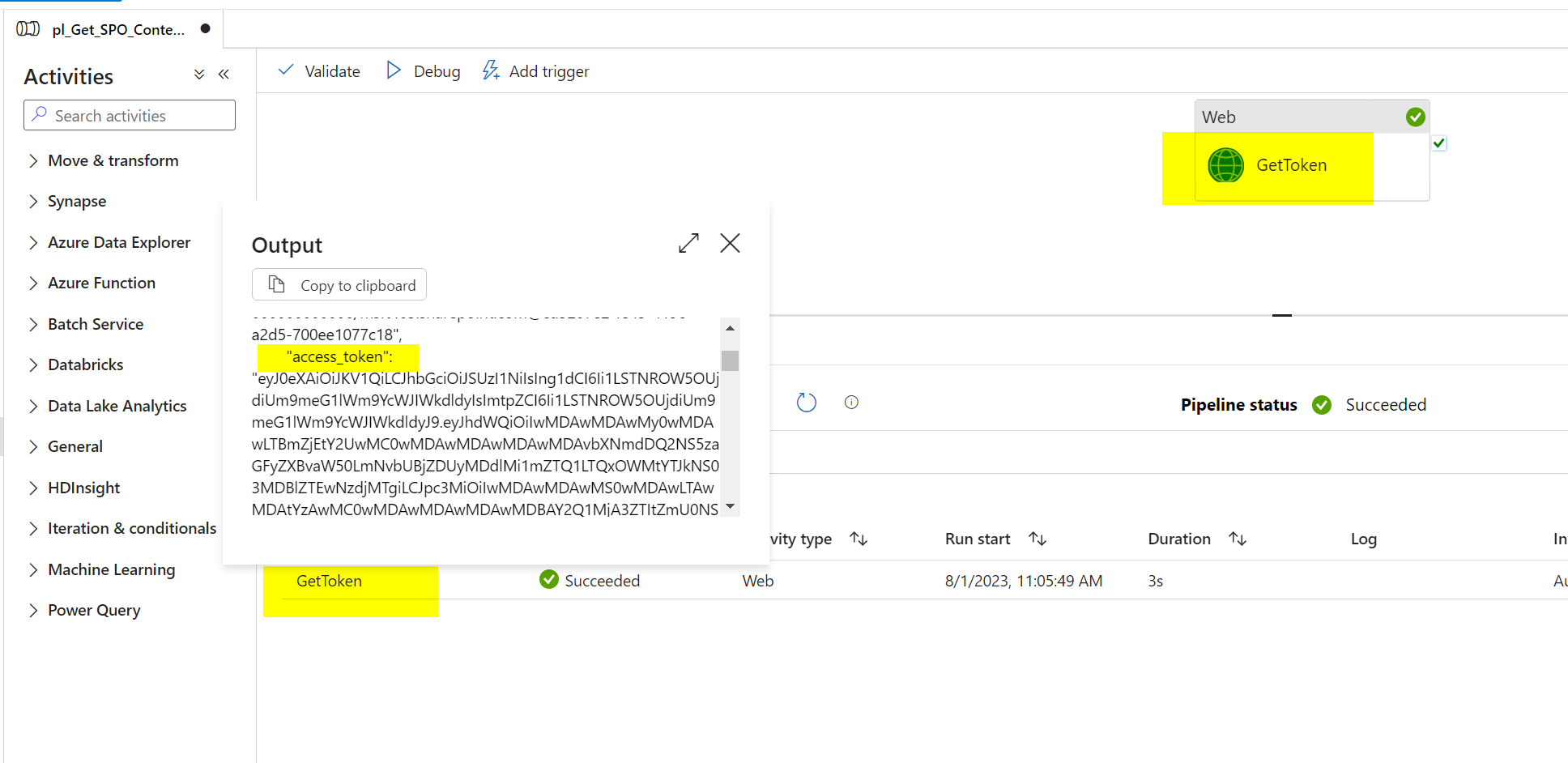 ADF POST request returns error "AADSTS7000215: Invalid client secret provided" but identical ...