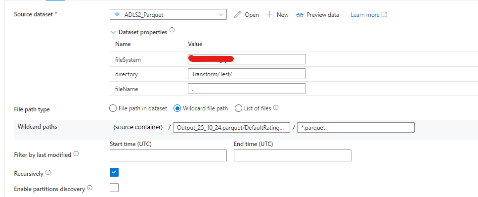 Partitioned parquet file into an Azure Database - Microsoft Q&A