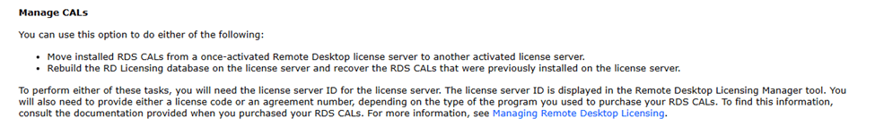 Activation of RDS Device CALS - Microsoft Q&A
