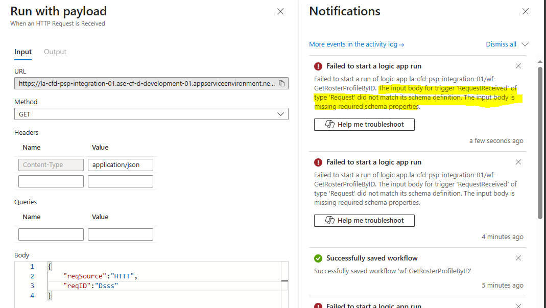 Logic app workflow "Run with payload" - Microsoft Q&A