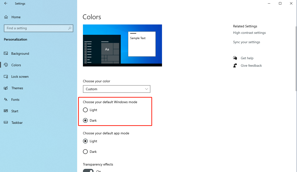 Task bar color - Microsoft Q&A