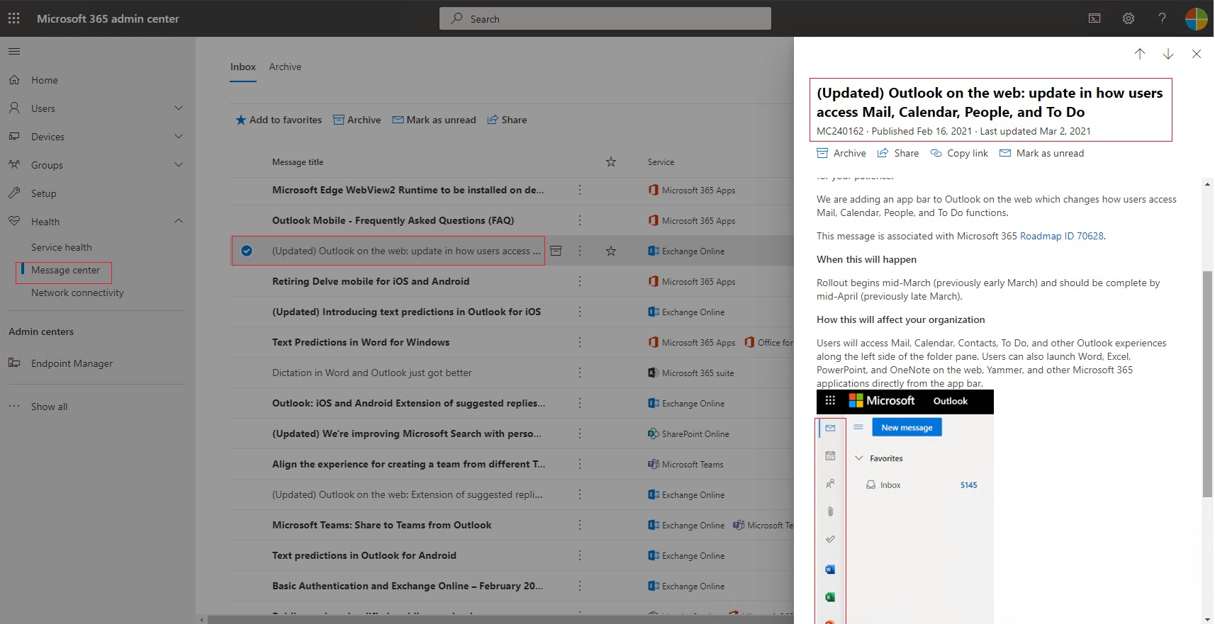 Outlook 365 Web App - Navigation bar - Microsoft Q&A