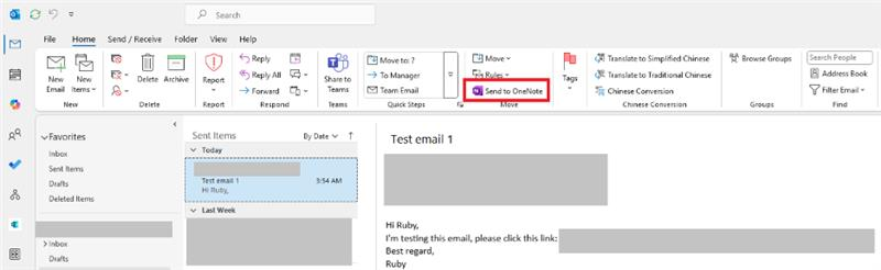 How to send email from web version of outlook to onenote - Microsoft Q&A