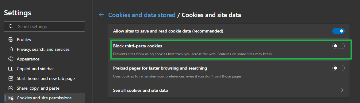 How do I enable third party cookies? - Microsoft Q&A