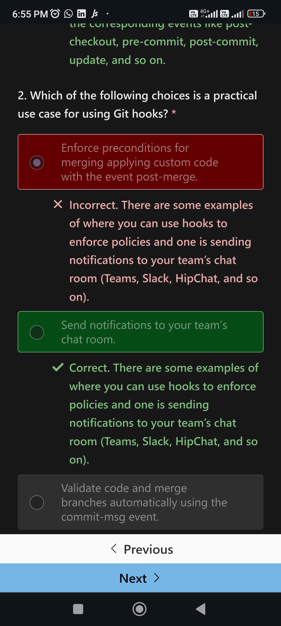 Wrong ans in Azure Training - Microsoft Q&A