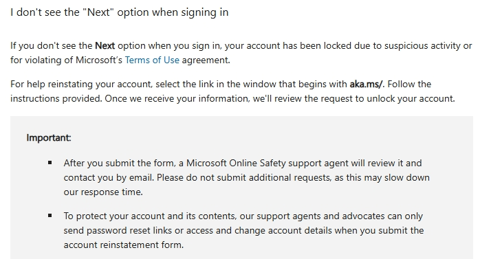 Your account has been locked - Microsoft Q&A