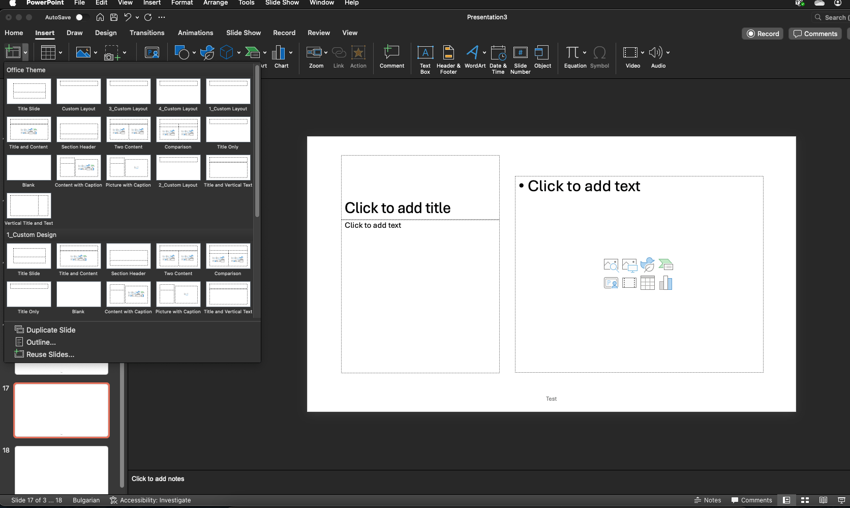 How to set the slide layout that is used when clicking 'New Slide ...