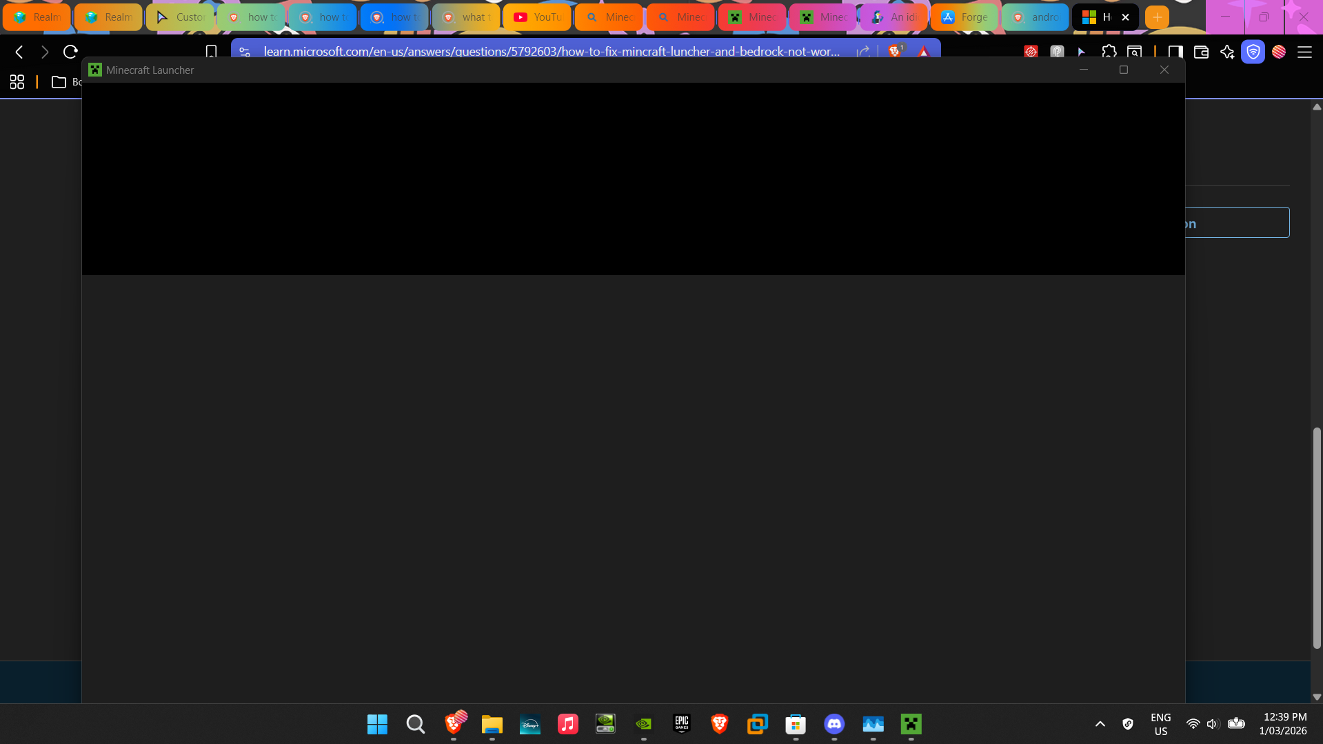 How to fix mincraft luncher and bedrock not working win11 - Microsoft Q&A