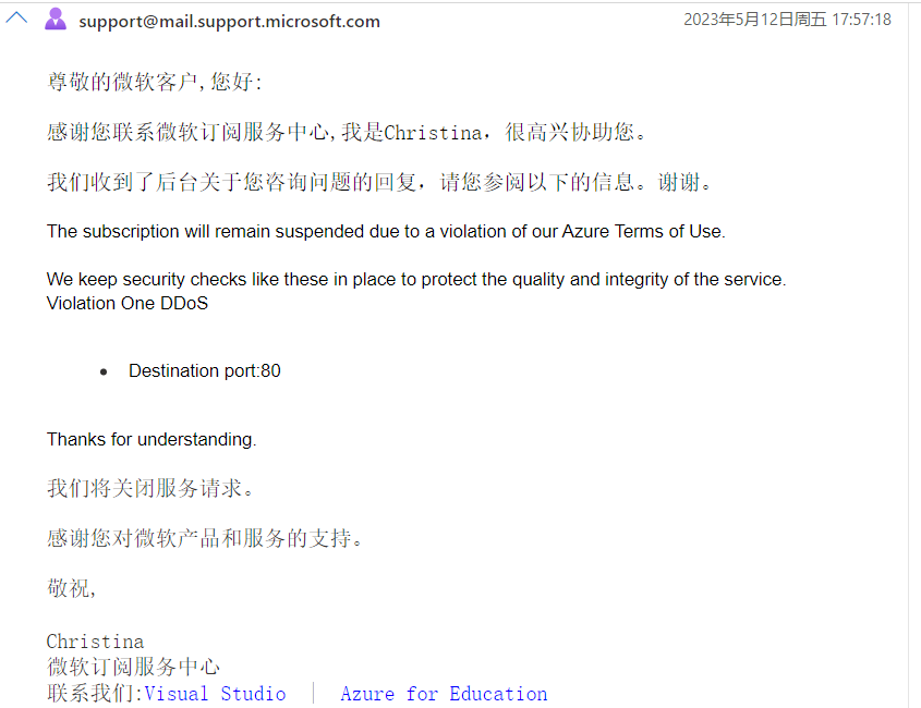 My subscription was suspended and could not be resolved - Microsoft Q&A