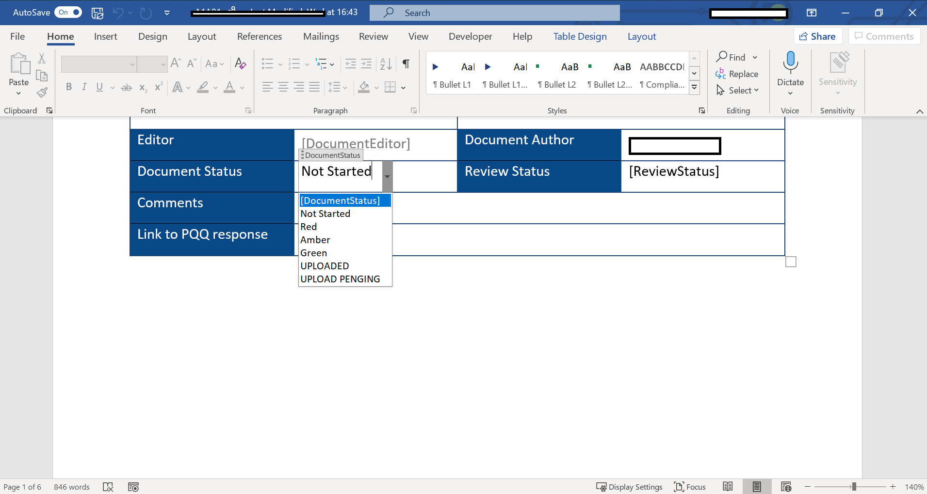 Quick Parts fields inserted into Word document that link to SharePoint ...