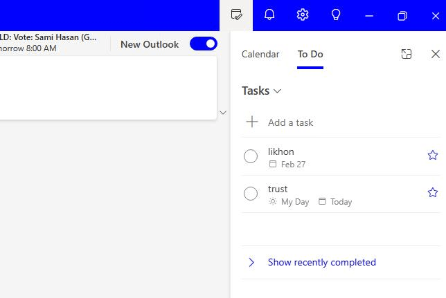 How do I get my assigned tasks to show in the New Outlook's task view ...