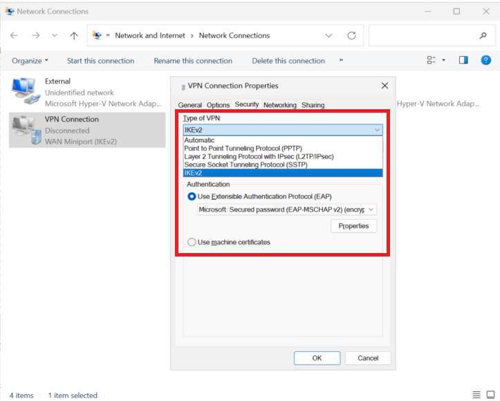 IKEv2 VPN connection problem - Microsoft Q&A