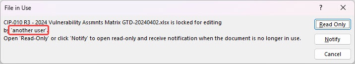 File is locked for editing by [name] - Microsoft Q&A