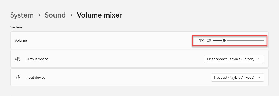 Volume control in task bar does not adjust airpods headset Windows 11 ...