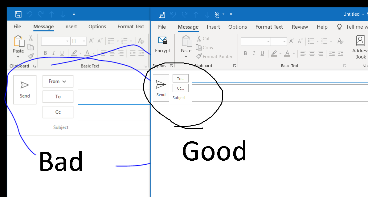 Outlook 2016 - New mail message looks different - Microsoft Q&A