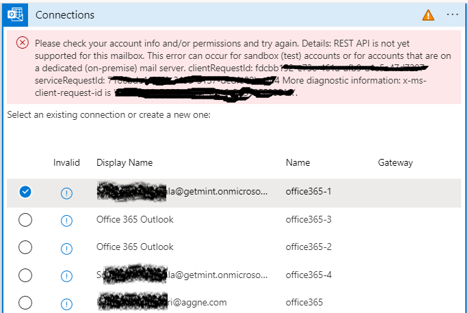 Azure logic apps - Office365 connection problem - Microsoft Q&A
