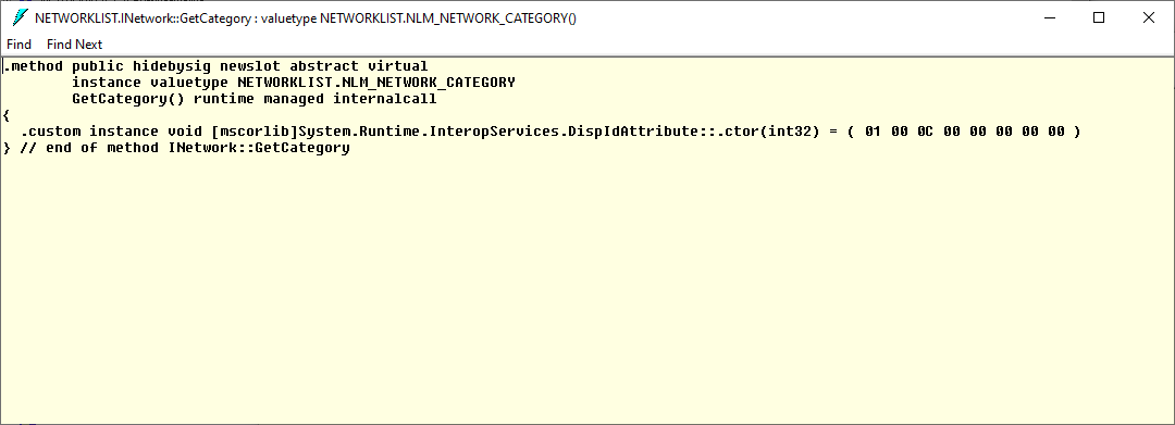 (Answered) INetwork::SetCategory( NetworkCategory.Public ); 'A null reference pointer was passed ...
