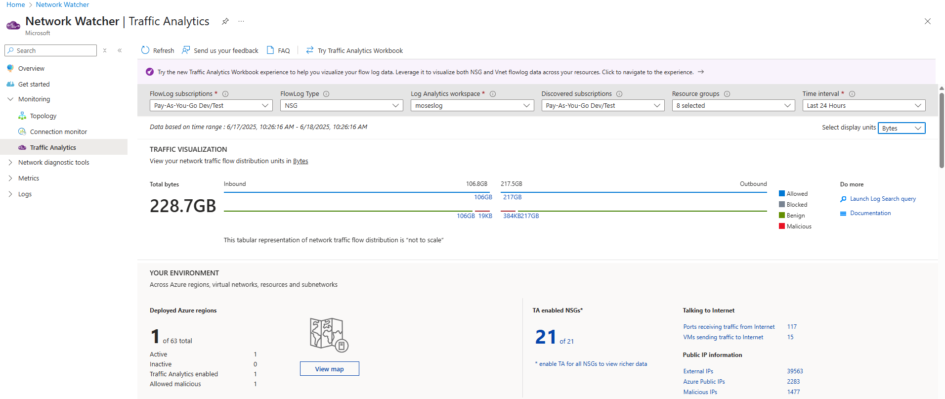 Sudden increase in bandwidth cost. How to use Traffic Analytics (or ...