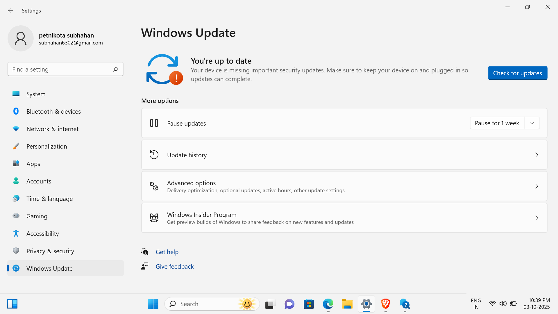 your device missing important security upadte - Microsoft Q&A