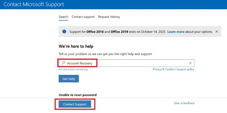 Outlook/Hotmail account recovery form keeps failing (account used only ...