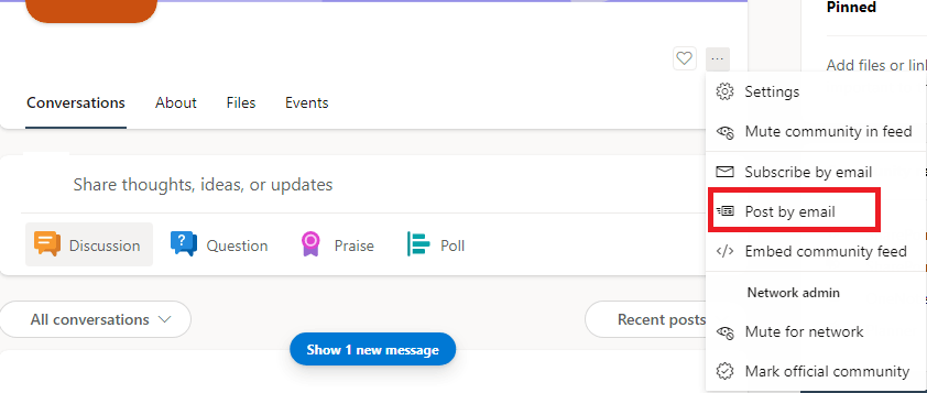 Yammer Remove "Post With Email" option - Microsoft Q&A