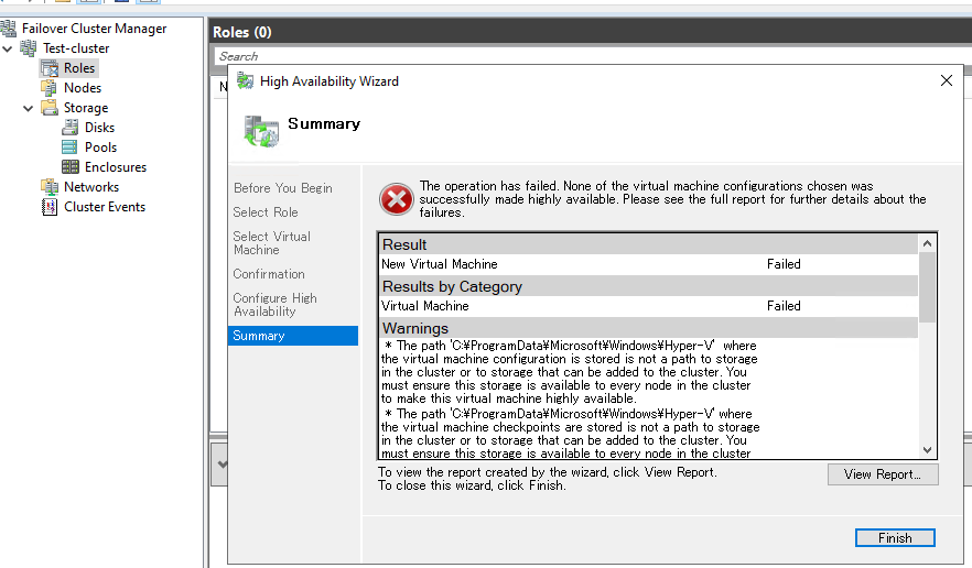 Configuring Hyper-V VM as a Cluster Role Without Shared Storage in a ... Configuring Hyper-V VM as a Cluster Role Without Shared Storage in a ...