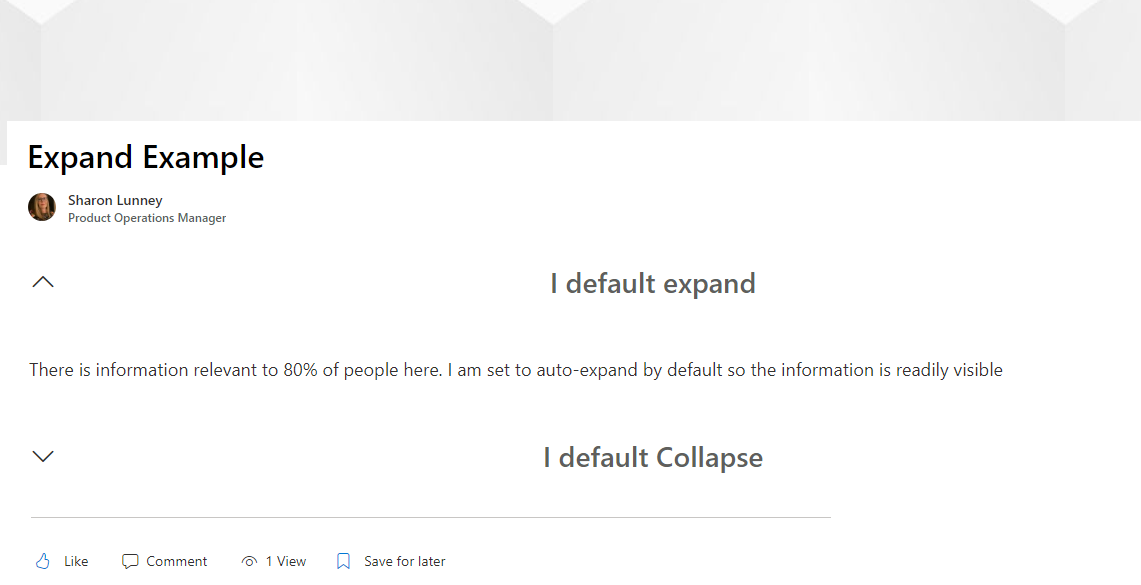 Sharepoint Collapse/ Expand store users last use setting - Microsoft Q&A