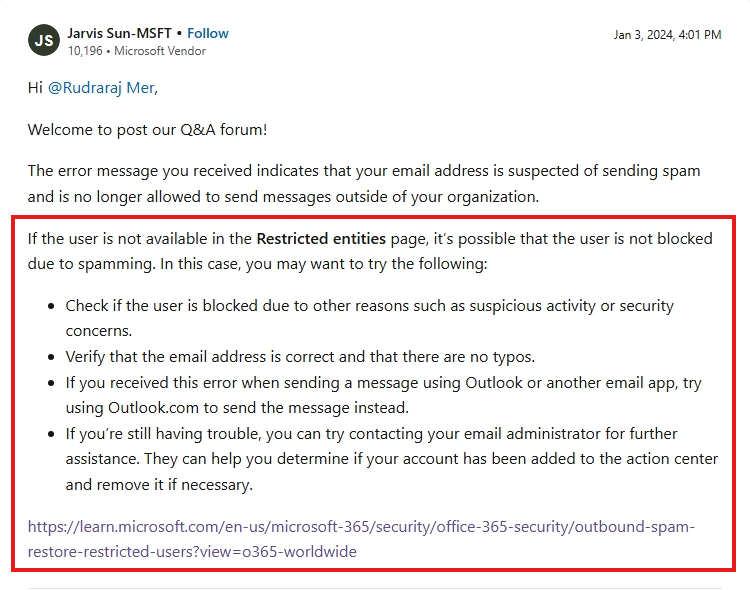 How to fix mails sending? - Microsoft Q&A